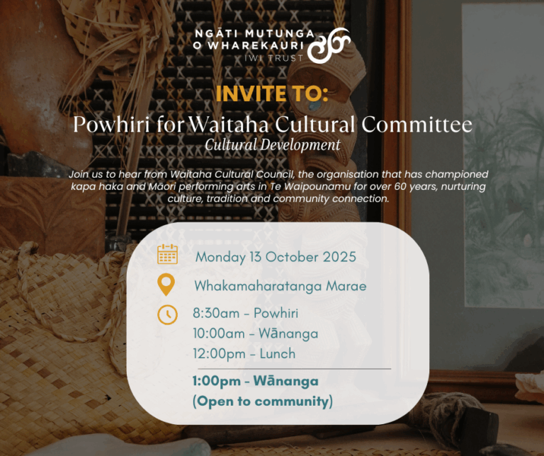 Pōwhiri for Waitaha Cultural Committee - Ngati Mutunga o Wharekauri